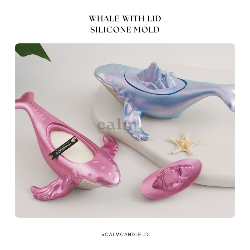 Jual CALM - Whale with lid silicone mold / cetakan lilin resin plaster ...