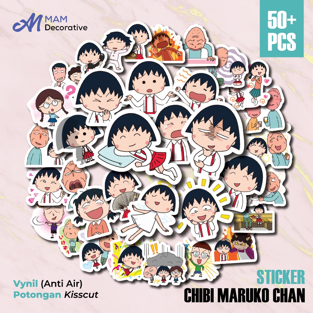 Jual 50 PCS STIKER CHIBI MARUKO CHAN | Vinyl Waterproof | Stiker Helm Buku Journal Casing HP ...