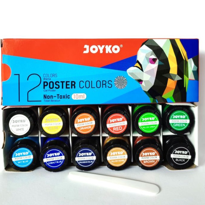 Jual Spesial Cat Poster 12 Warna Joyko Poster Colors 1 Ml | Shopee ...