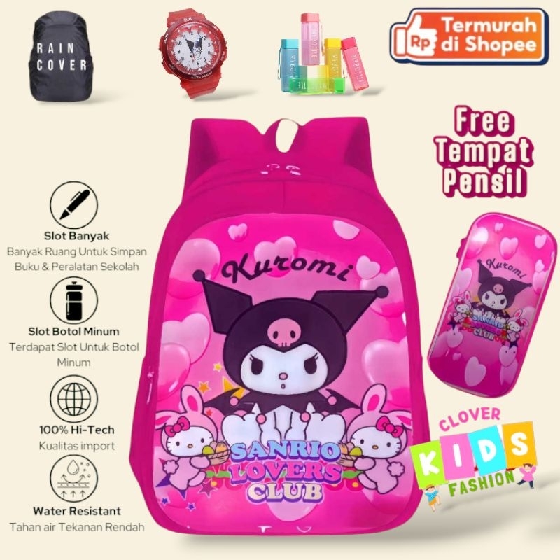 Jual Tas Kuromi Tas Anak Sekolah Perempuan TK SD Motip Kuromi Sanrio Tas Anak Cinamoroll Tas ...
