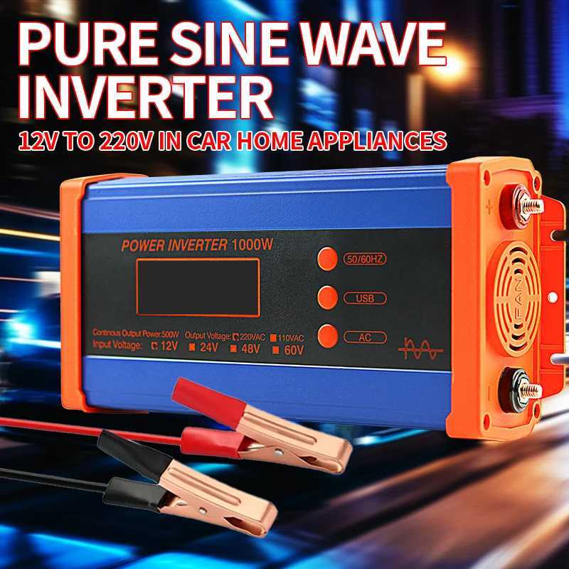 Jual Power Inverter Mobil Pure Sine Wave DC 12V to AC 220V 1000W ...