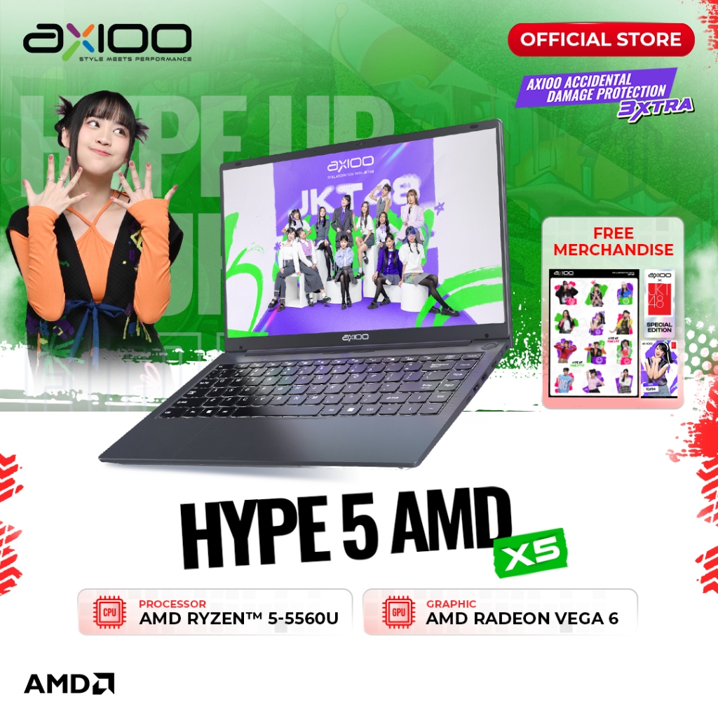 Jual Axioo MyBook Hype 5 AMD X5-2 Ryzen 5-7430U/8GB/256GB/FHD IPS | Shopee Indonesia