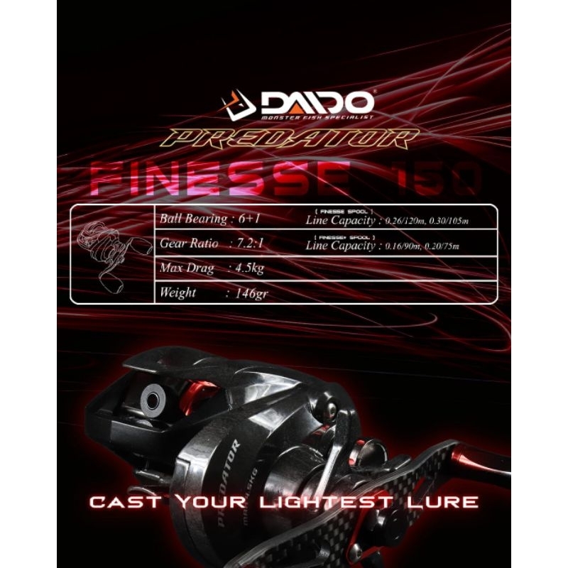 Jual Reel BC DAIDO PREDATOR FINESSE 150SW-L | Shopee Indonesia