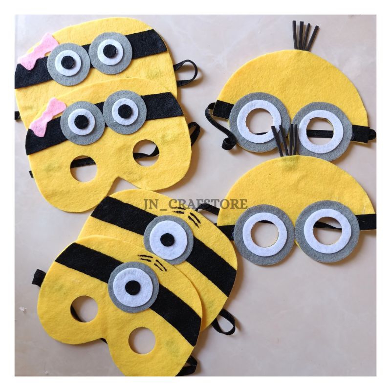 Jual (BISA REQUEST) Topeng Minion Flanel Homemade | Shopee Indonesia