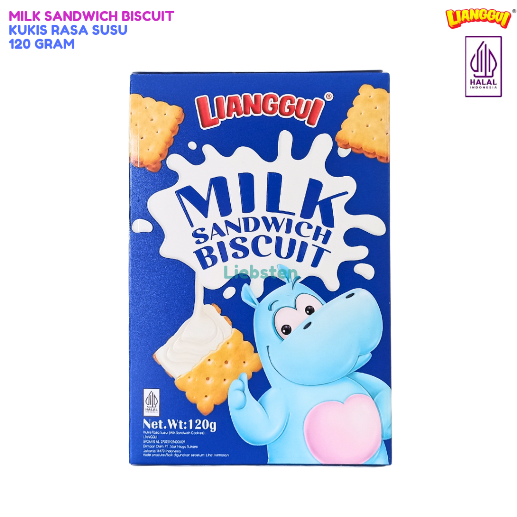 Jual Biskuit Kukis Milk Sandwich Biscuit 120 Gr - Lianggui | Shopee ...