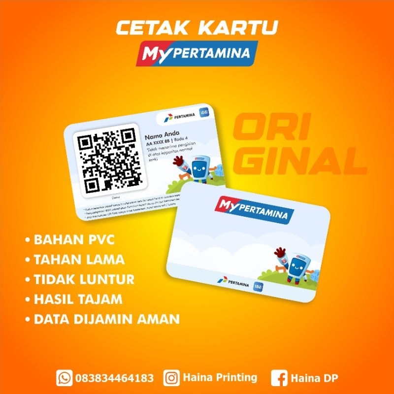 Jual Buat Kartu Subsidi Tepat My Pertamina | My Pertamina | ID Card | Bahan PVC Tebal | Murah ...