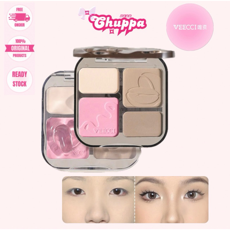 Jual VEECCI Contour Highlighter Blush Pallete | Shopee Indonesia