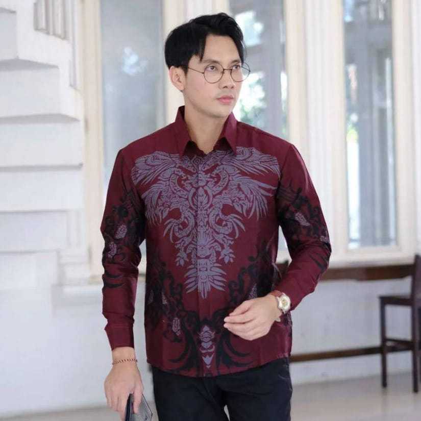 Jual KEMEJA BATIK PRIA LENGAN PANJANG SIZE M L XL XXL BSWART Batik ...