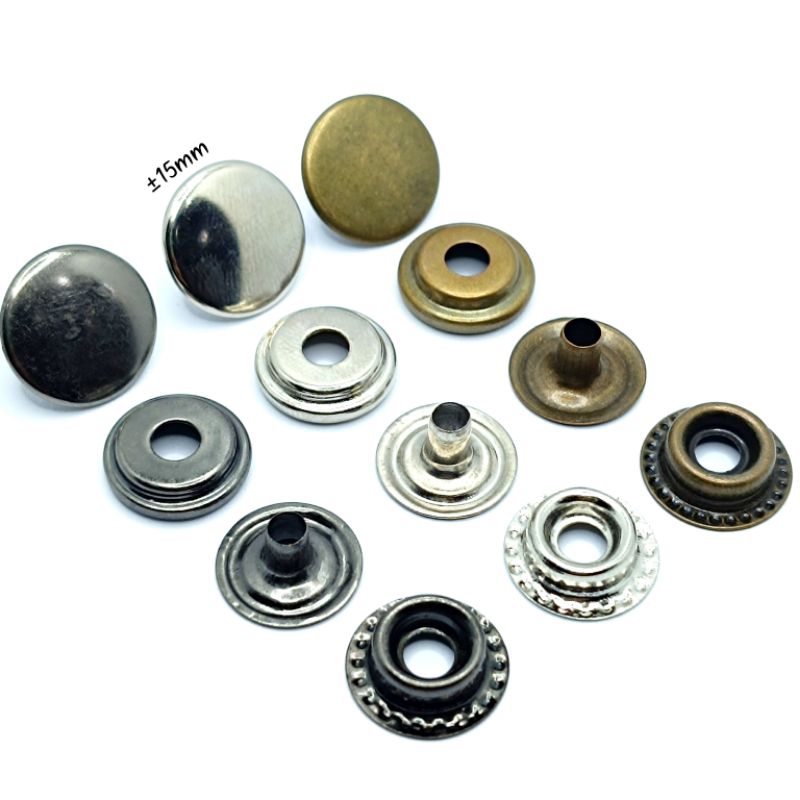 Jual 12 SET KANCING KNOP, KANCING CETET BESI 7050 UKURAN 15MM | Shopee ...
