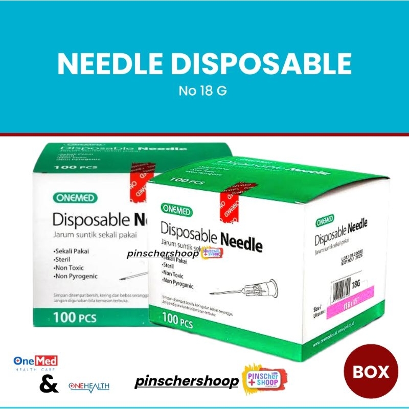 Jual Jarum Disposable 18G Hypodermic Needle Isi 100 / Box | Shopee ...