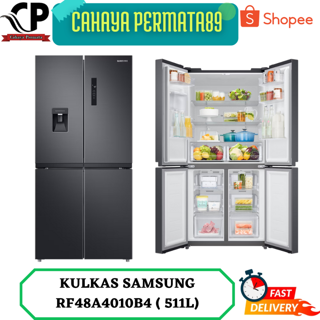 Jual KULKAS SIDE BY SIDE DIGITAL INVERTER 511L KULKAS SAMSUNG RF48A4010B4 | Shopee Indonesia