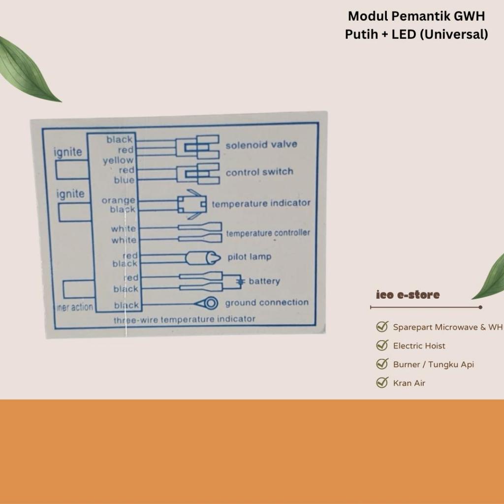 Jual Modul Pemantik Gas water Heater Putih + Led (Universal) semua bs ...