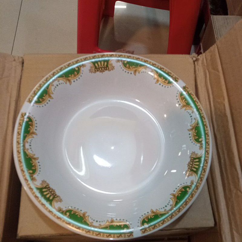 Jual Piring Makan keramik uk. 9 Inch merk Lucky motif hijau 1 lusin ...