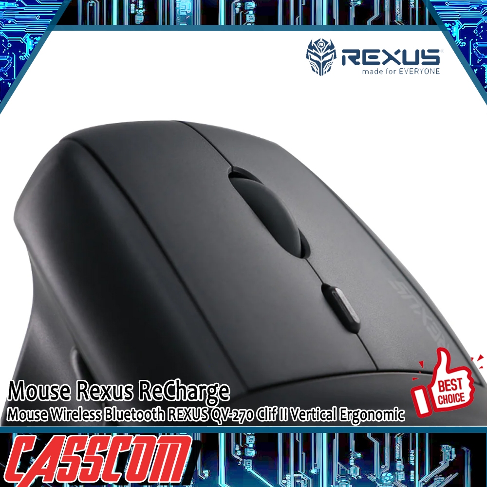 Jual Mouse Wireless Bluetooth REXUS QV-270 Clif II Vertical Ergonomic ...