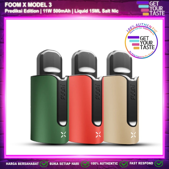 Jual FOOM X Model 3 Prediksi + Liquid 15ML Salt Nic Edition Pod Kit 11W ...
