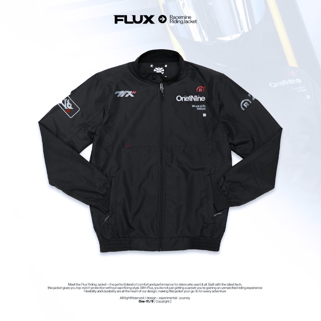 Jual Oneonenine Ksr Jaket Racernine Flux Black Series - Jaket Racernine ...