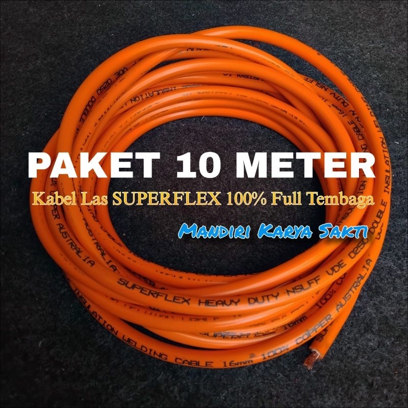 Jual [PAKET 10 METER] KABEL LAS SUPERFLEX ORANGE 16MM [100% FULL ...