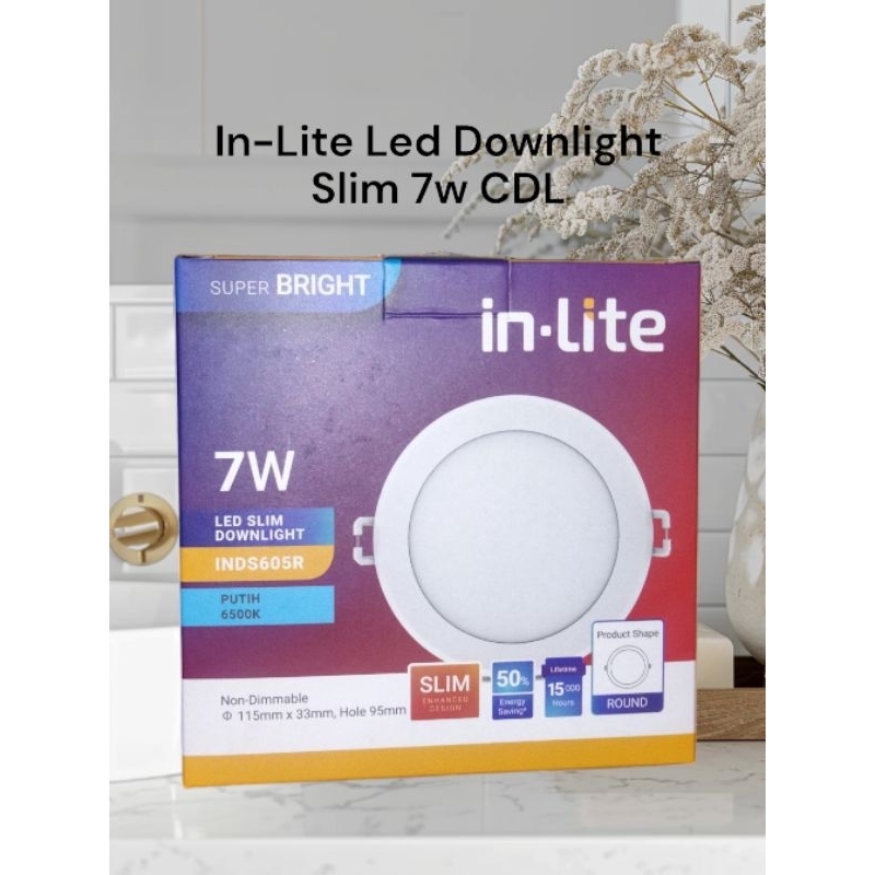 Jual Lampu Downlight Led Slim 7Watt INDS605R Warna Putih / Cool Day ...