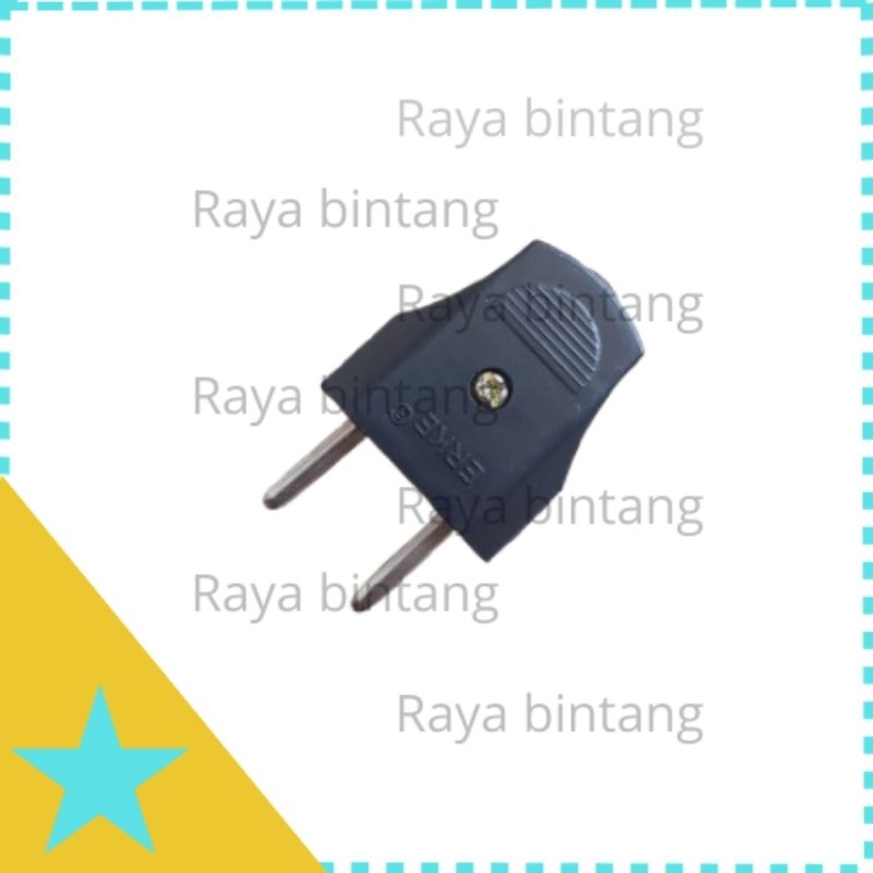 Jual Steker gepeng colokan hitam 1 phase fas kontra steker gepeng kabel ...