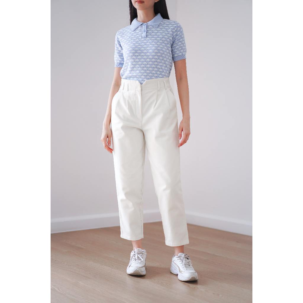 Jual ULTRAVIOLET Jockey High Waist Pants 182 Ivory White - Celana ...
