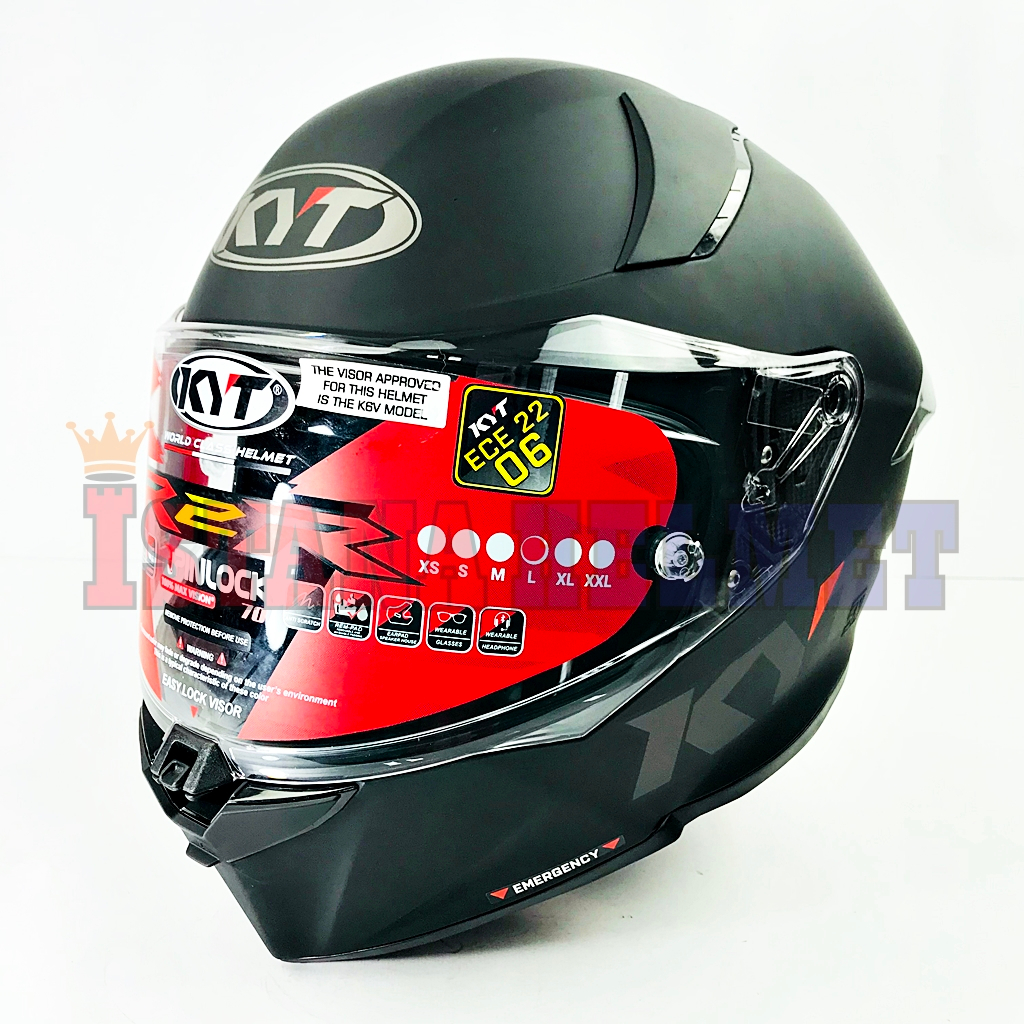 Jual HELM KYT R2R SOLID BLACK MATT ORIGINAL | Shopee Indonesia