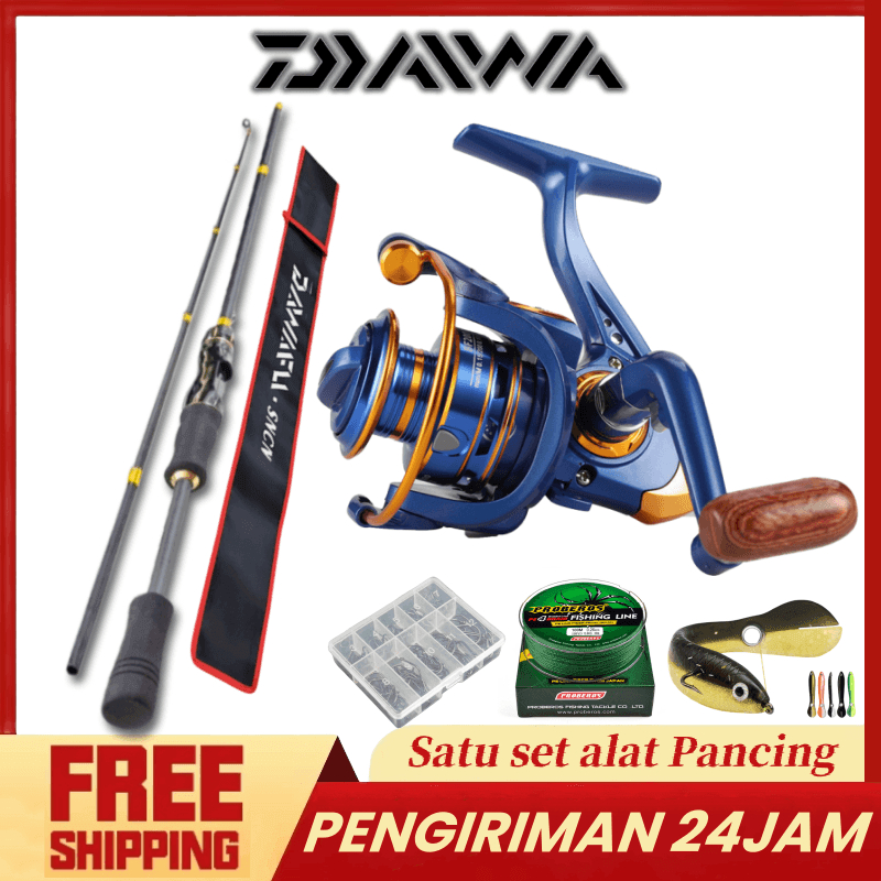 Jual Daiwa Joran Pancing Casting 1.8M Ultra Light Carbon+Senar Pancing Nylon | Set Lengkap 12 ...
