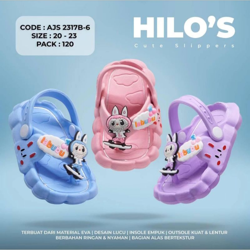 Jual Sandal anak Labubu viral sendal jepit model terbaru Hilos 2317 ...