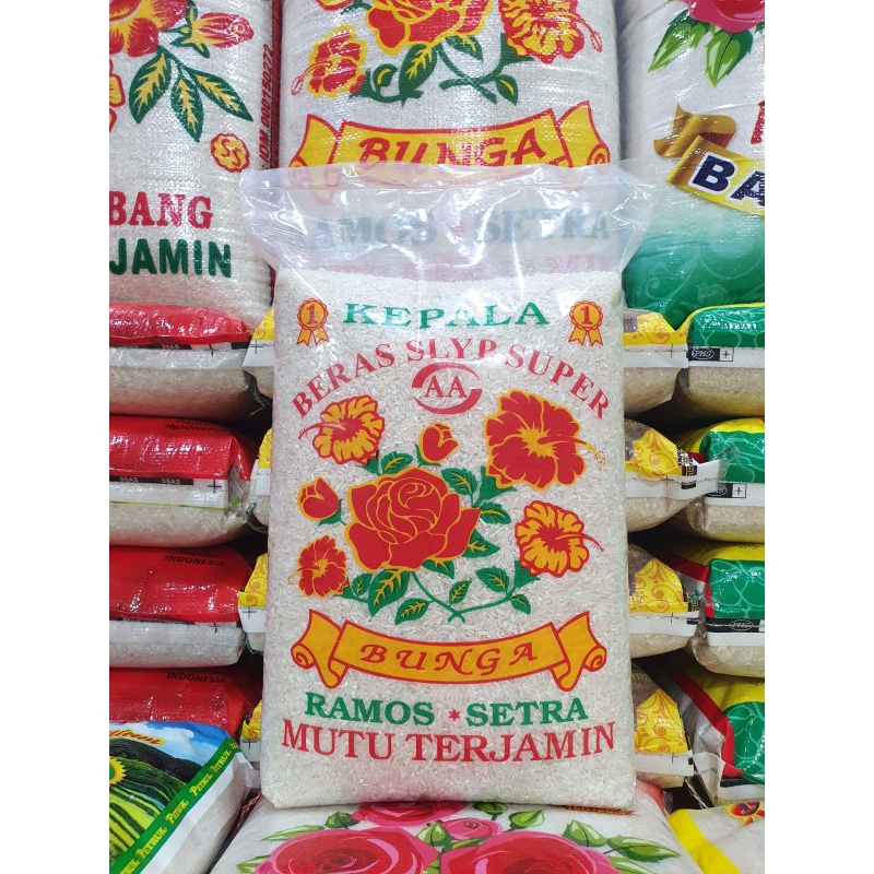 Jual BERAS CAP BUNGA SETRA RAMOS 5kg/ 10kg/ 20kg / 25kg | Shopee Indonesia