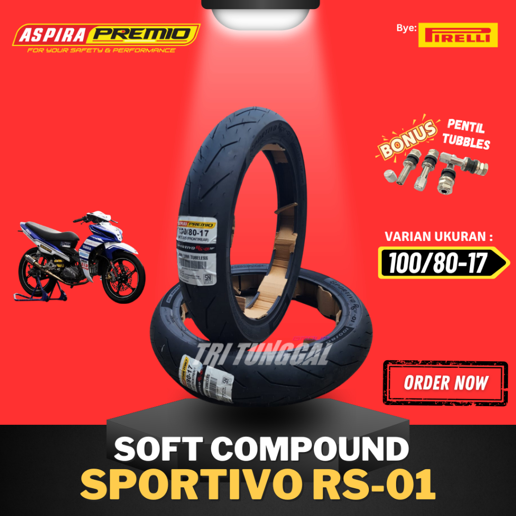 Jual [READY COD] BAN ASPIRA PREMIO SPORTIVO RS01 TUBELESS SOFT COMPOUND RING 17 RING 14 / BAN ...