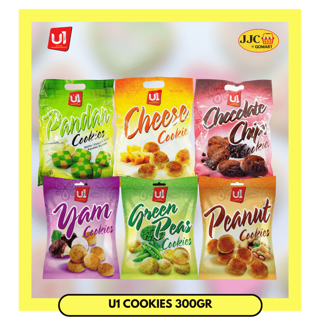 Jual U1 Cookies 300gr | Green Peas | Yam | Peanut | Cheese | Chocolate ...