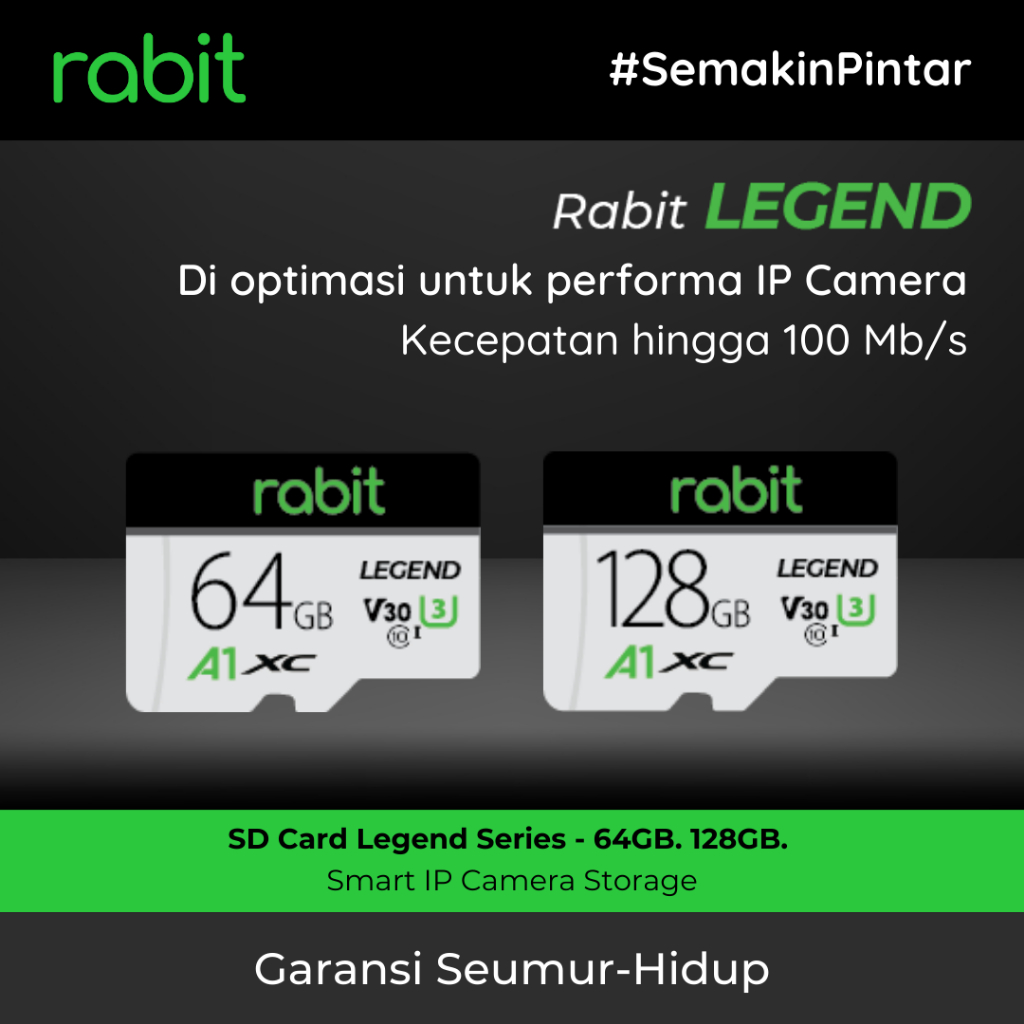 Jual RABIT Micro SD Card 64GB 128GB 100MB/s - Legend Series / Memory ...