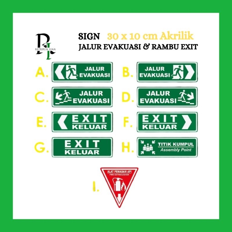Jual Sign Jalur Evakuasi dan Rambu Exit Akrilik 30×10cm | Acrilik Murah ...