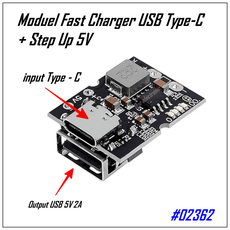 Jual USB Type C Module Fast Charging 5V 2A + Step up Baterai 18650 ...