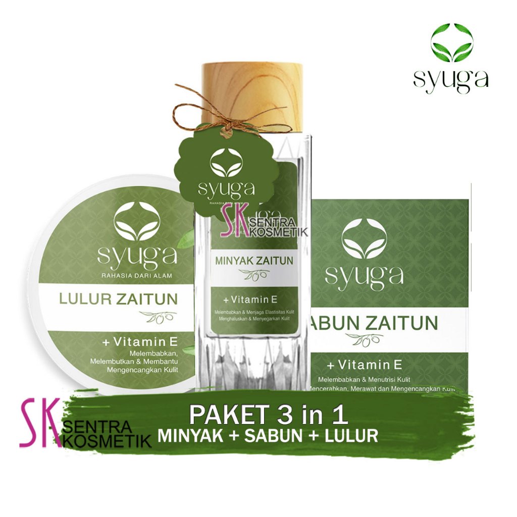 Jual SYUGA PAKET 3 in 1 Body Care Minyak Zaitun + Lulur + Sabun ARGAN ...