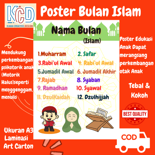 Jual Kiana Creative Poster A3 Anak Paud Tk SD Tema Nama Nama Bulan ...