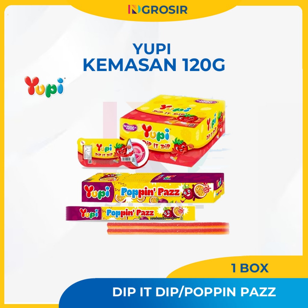 Jual Yupi Dip It Dip Strawberry Sause / Yupi Poppin' Pazz Permen Jeli ...