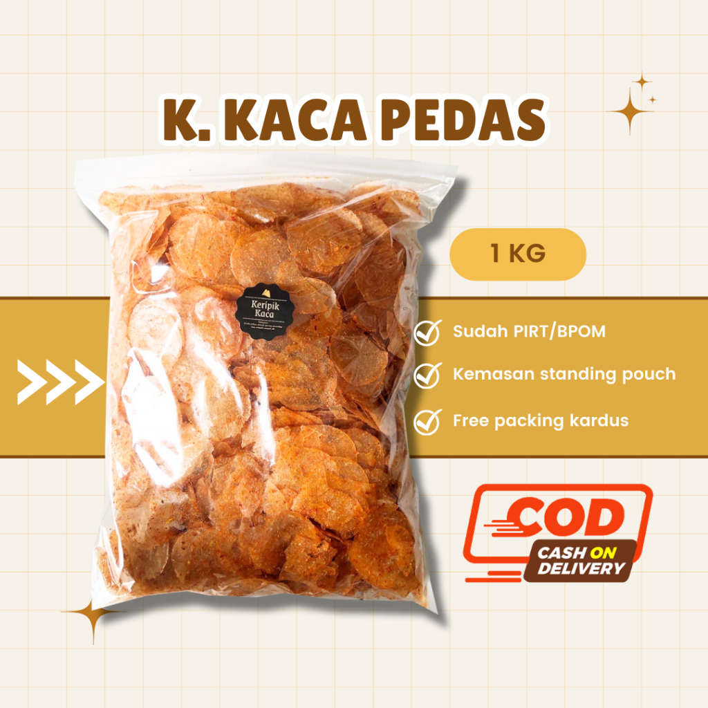 Jual [DELISH SNACKS] Keripik Kaca Pedas (Grosir) 250gr 500gr 1 KG ...