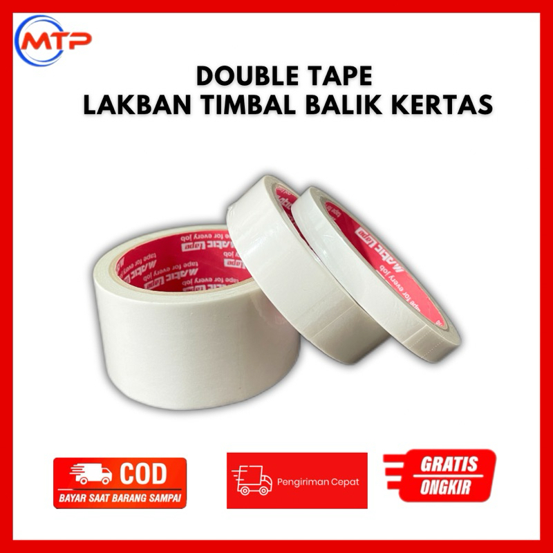 Jual DOUBLE TAPE MATIC - LAKBAN / LEM TIMBAL BALIK | Shopee Indonesia