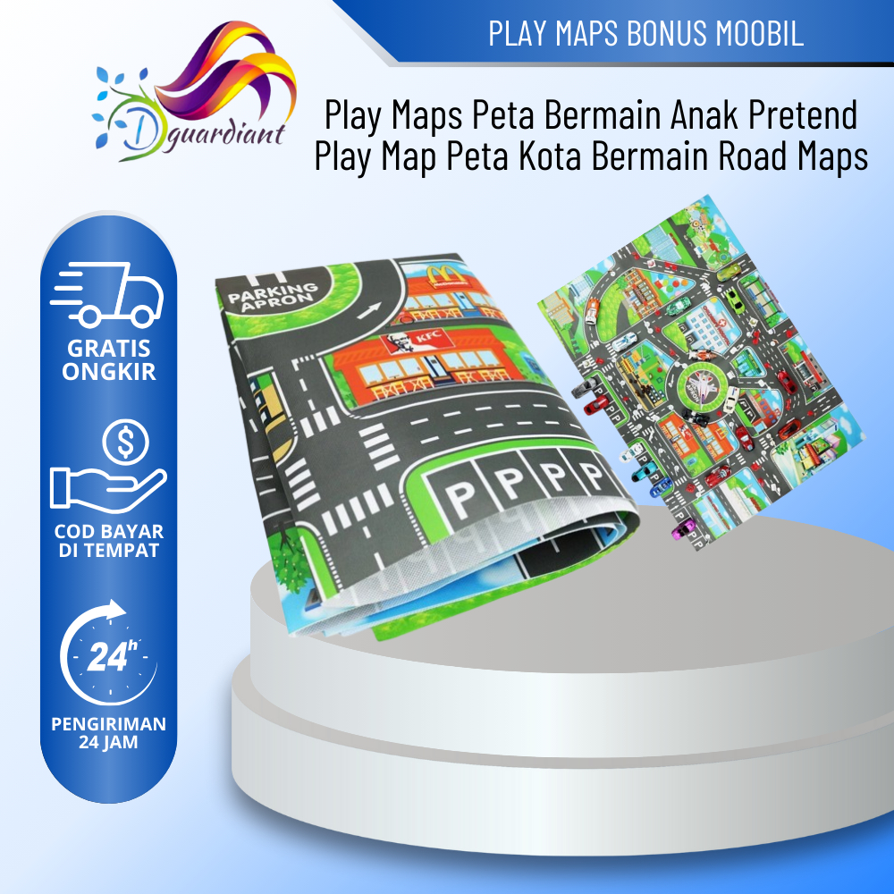 Jual Play Maps Peta Bermain Anak Pretend Play Map Peta Kota Bermain ...