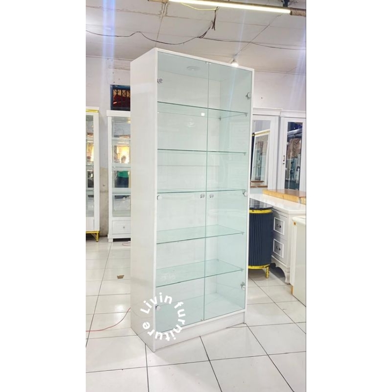 Jual lemari pajangan/lamari tas/rak sepatu/ pajangan kaca/lari hias 2 ...