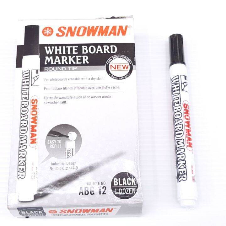 Jual Spidol Whiteboard Snowman ABG 12 1 Lusin (Isi 12 Pcs) | Shopee ...