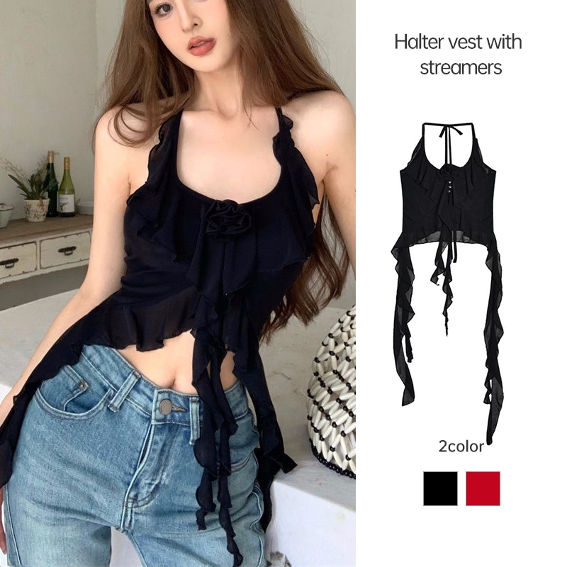 Jual Korean Halter Tank Top Sexy Crop Top Tanktop Backless BB | Shopee ...