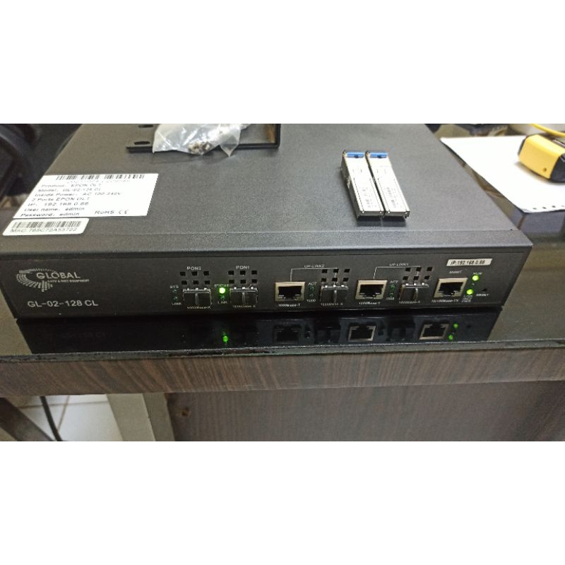 Jual OLT Global Epon Gigabit 2 pon 128 client + SFP 9dbm 2 buah by ...