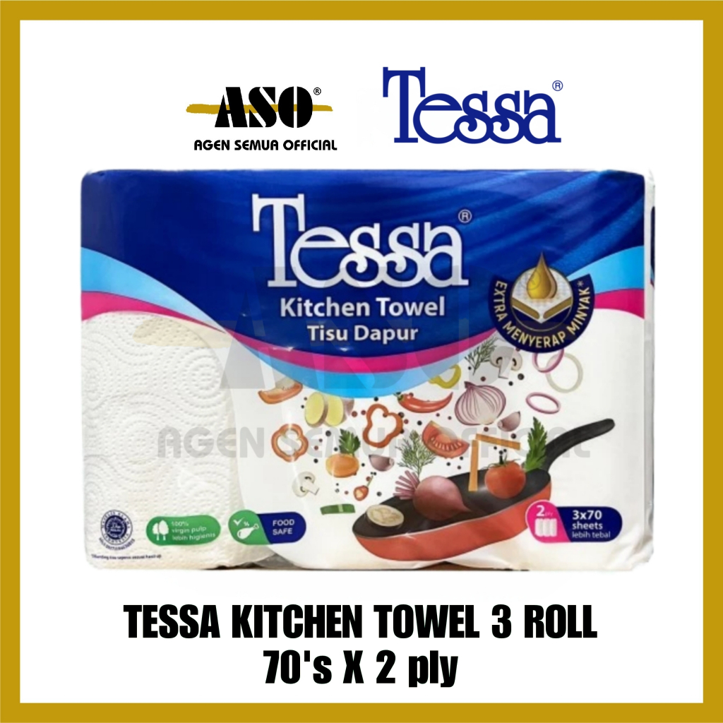 Jual Tisu Tissue TESSA tissue dapur kitchen towel 3 roll 70 s - Extra ...