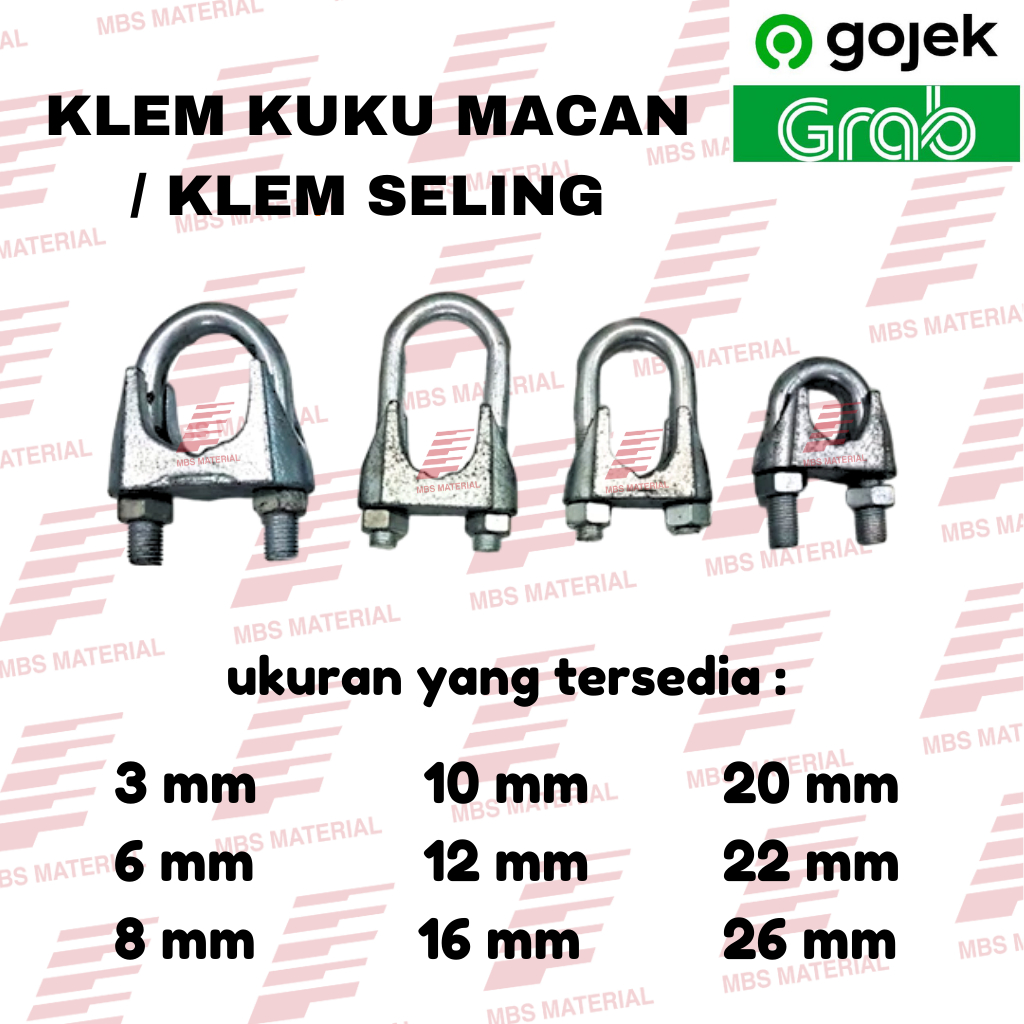 Jual Kuku Macan / Klem Seling / Klem Sling Baja Besi Stainless Steel 3 ...