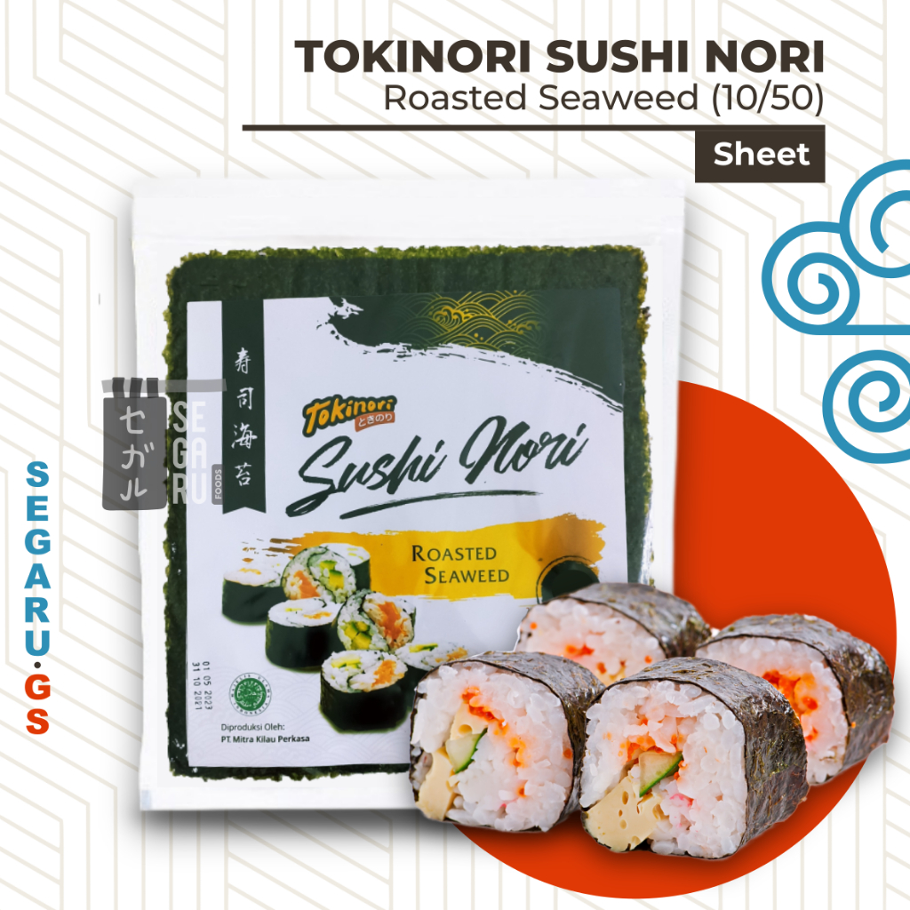 Jual Tokinori Nori Sushi Sheet Roasted Rumput Laut Halal MUI | Shopee ...
