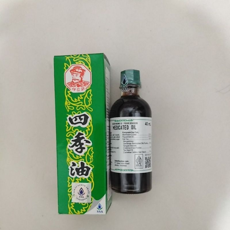 Jual SHEN NONG SI FOUR SEASON 40 mL MEDICATED OIL. Kemasan: Botol @ 40 ...