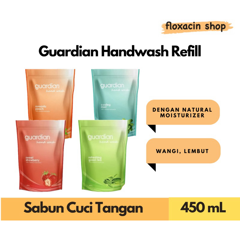 Jual GUARDIAN Hand Wash Romantic Peach Cool Pouch 450ml Refill Sabun ...