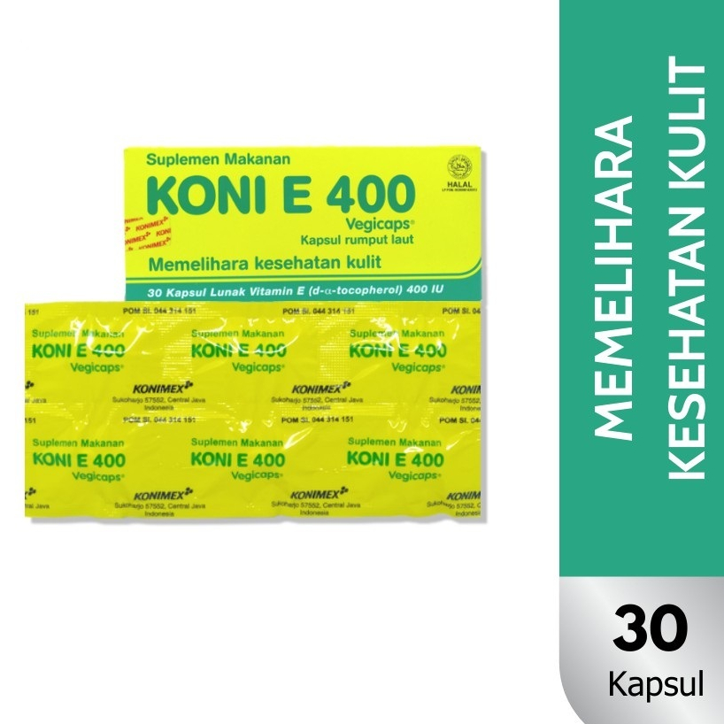 Jual Koni E 400 IU 30 Kapsul - Vitamin E untuk Kesehatan Kulit | Shopee ...