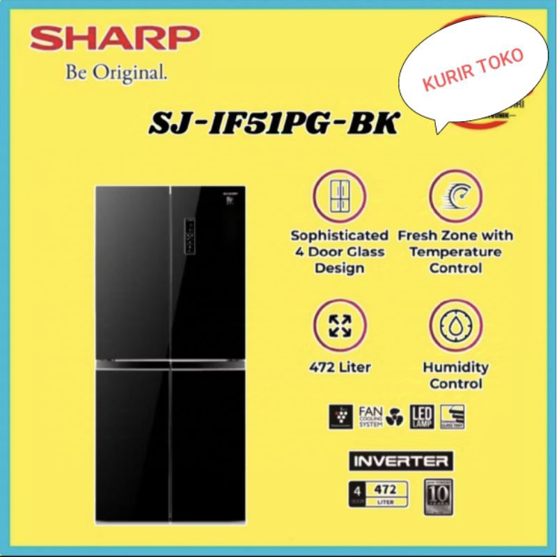 Jual KULKAS SHARP SJ-IF51PG-BK PINTU SIDE BY SIDE UKURAN 472LITER WARNA ...